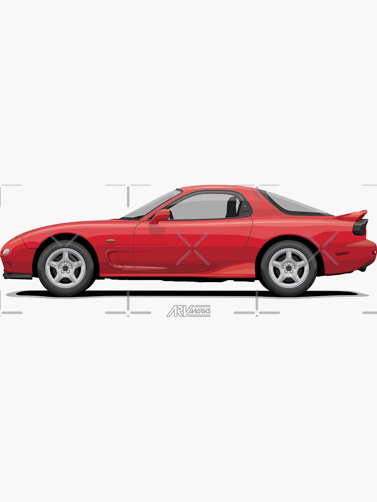 "RX7 FD3S Vintage Red" Sticker by ARVwerks | Redbubble