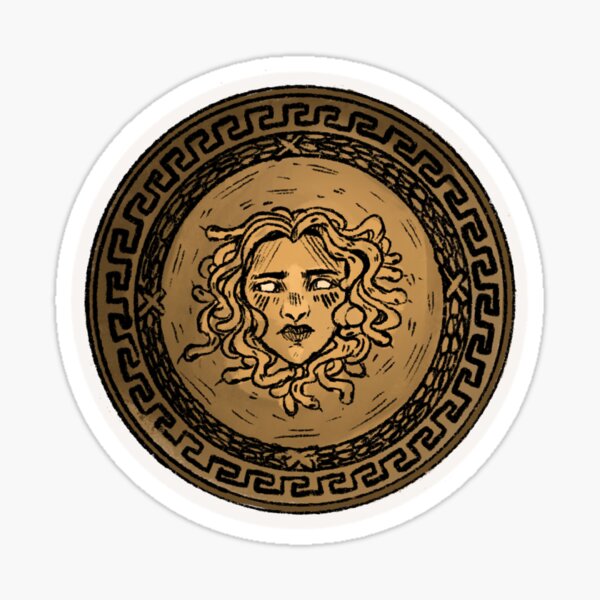 "Athena’s shield" Sticker for Sale by CalebDoesArt | Redbubble