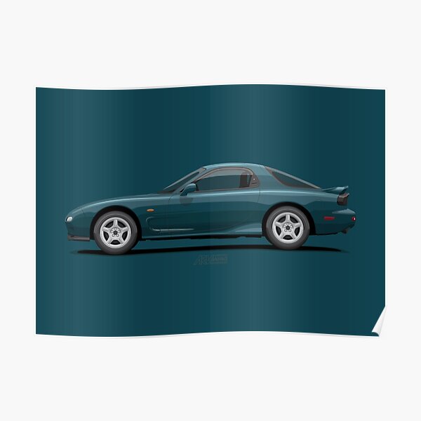 "RX7 FD3S Montego Blue Mica" Poster for Sale by ARVwerks | Redbubble