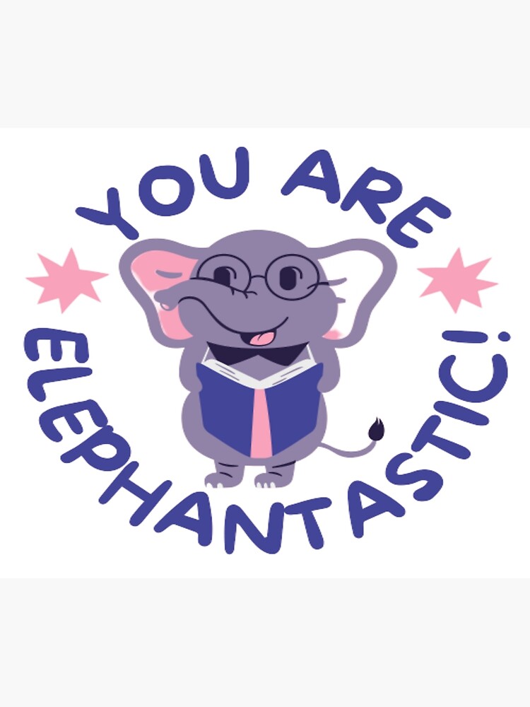 "Drawing of elephant reading a book" Poster for Sale by AngelEDITION ...