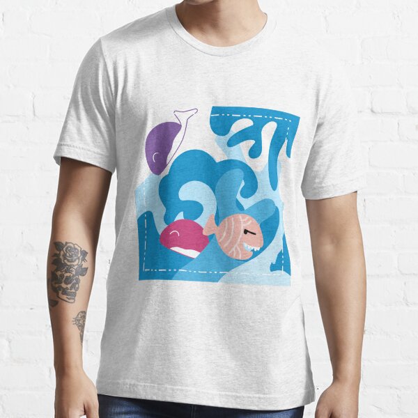 "Cute Fish on the ocea Colored Doodle Art" T-shirt for Sale by ...