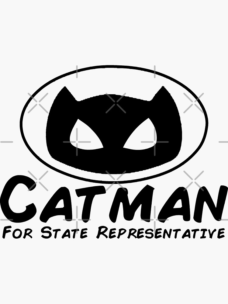 "CATMAN CAT MAN FUNNY BATMAN KITTEN 3" Sticker by EntengArt | Redbubble