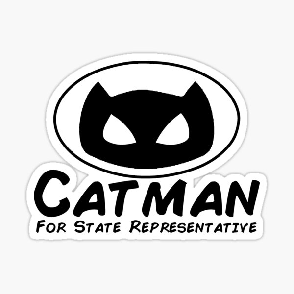"CATMAN CAT MAN FUNNY BATMAN KITTEN 3" Sticker for Sale by EntengArt ...