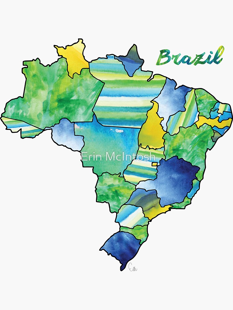 "Watercolor Countries - Brazil" Sticker for Sale by erinmcintosh ...