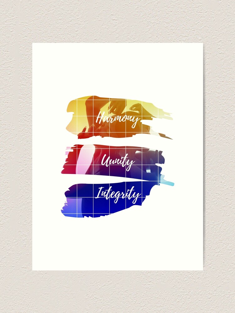 "Harmony Unity Integrity" Art Print for Sale by IdeaOcean | Redbubble