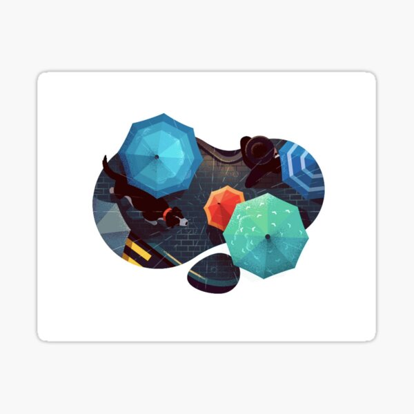 "Raining" Sticker for Sale by DesignerNiraj | Redbubble