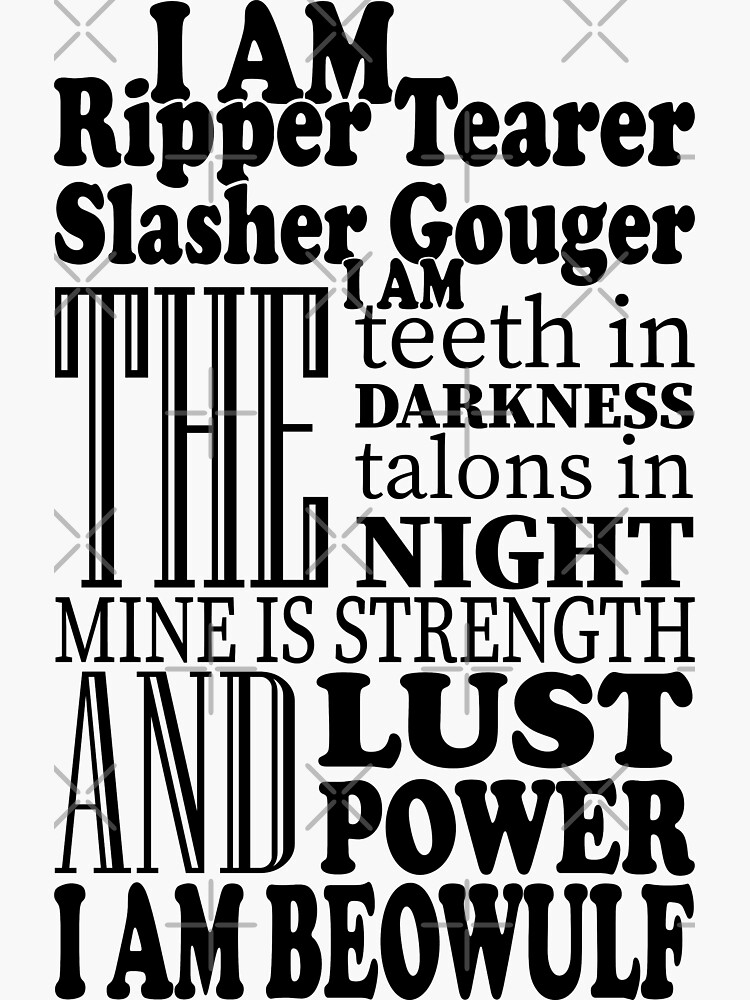 "I AM BEOWULF" Sticker for Sale by Sean365 | Redbubble