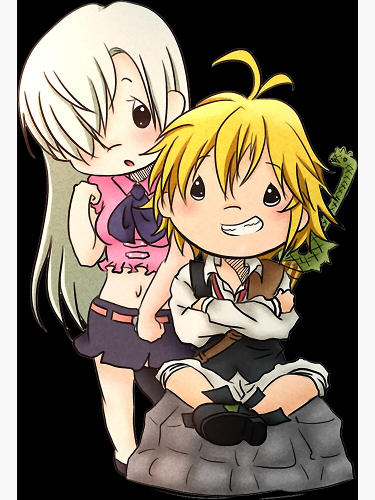 "chibi elizabeth and meliodas" Art Print for Sale by gopakkas | Redbubble