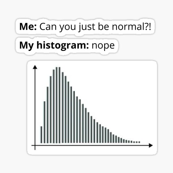 "histogram, T-distribution, normal distribution, skewed distribution ...