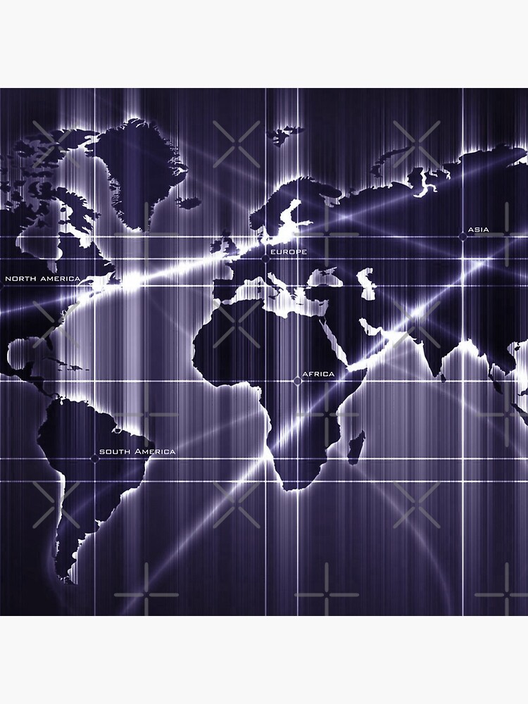 "Shining Digital World Map - Lavender" Sticker for Sale by NexusArts ...