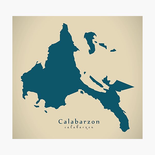 Lámina fotográfica «Mapa moderno - mapa de la región de Calabarzon ...