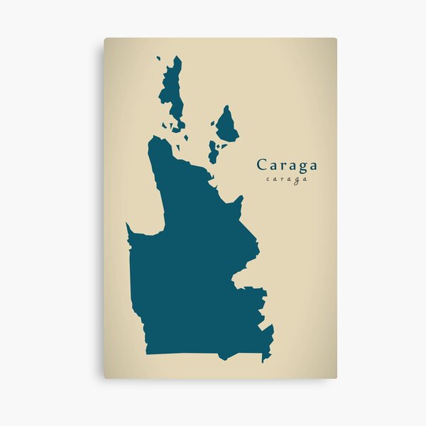 Lienzo «Mapa moderno - mapa de la región de Caraga Filipinas PH» de ...