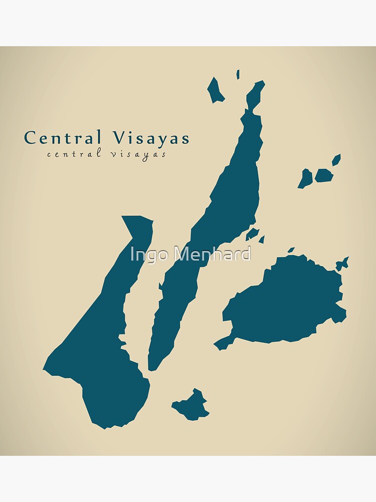 "Modern Map - Central Visayas region map Philippines PH" Sticker for ...