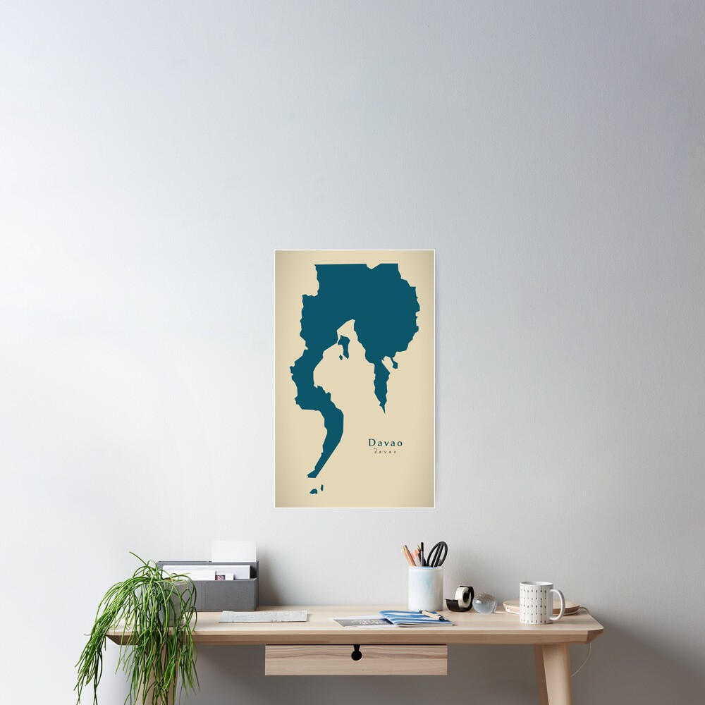 "Modern Map - Davao region map Philippines PH" Poster by ingomenhard ...