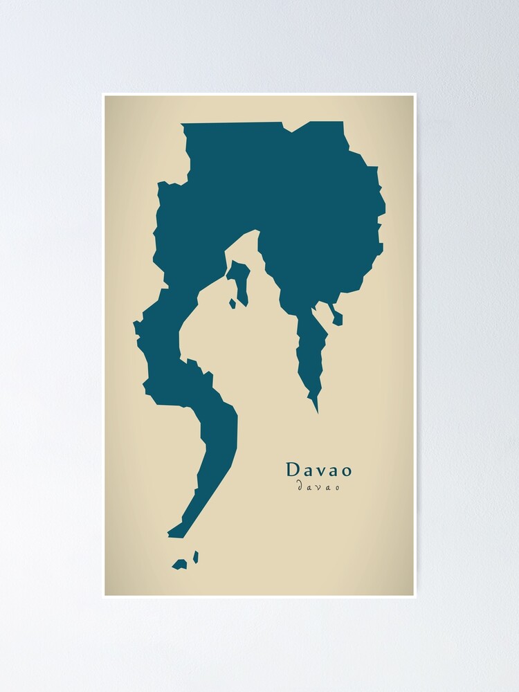 "Modern Map - Davao region map Philippines PH" Poster by ingomenhard ...