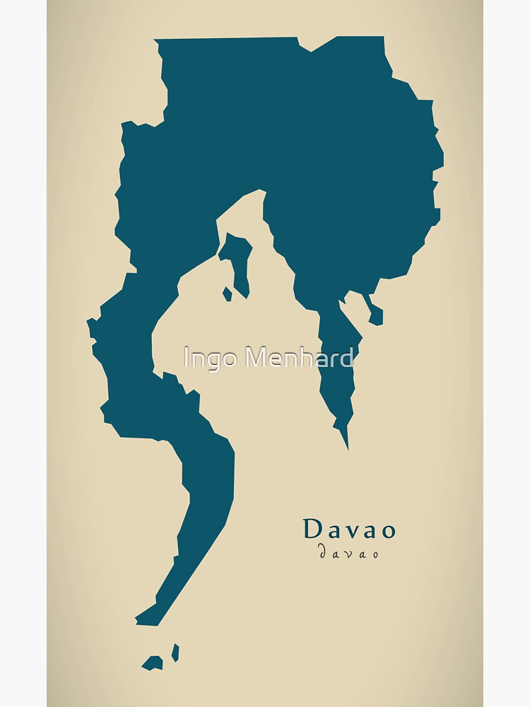 "Modern Map - Davao region map Philippines PH" Sticker for Sale by ...