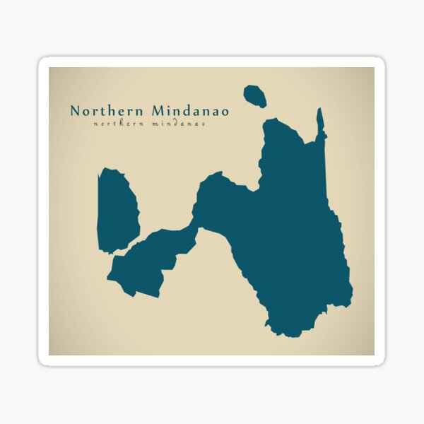 Pegatina «Mapa moderno - mapa de la región del norte de Mindanao ...