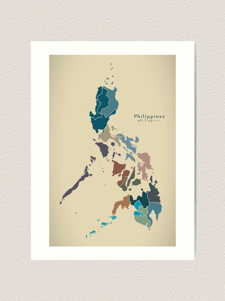 "Modern Map - Philippines regions map PH" Art Print for Sale by ...