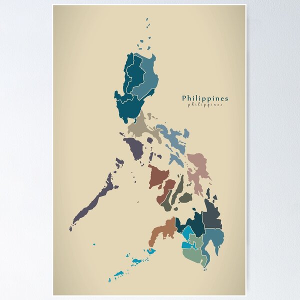 "Modern Map - Philippines regions map PH" Poster for Sale by Ingo ...