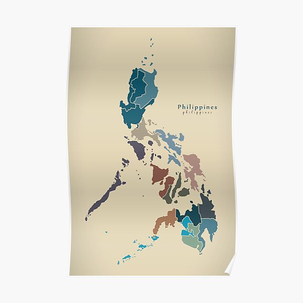 "Modern Map - Philippines regions map PH" Poster for Sale by ...
