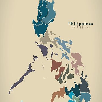 "Modern Map - Philippines regions map PH" Poster for Sale by Ingo ...