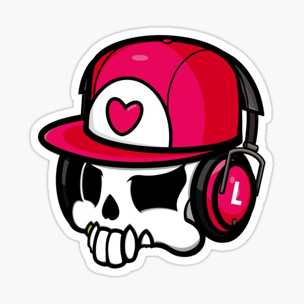 "Skully heart cap" Sticker by hoofster | Redbubble