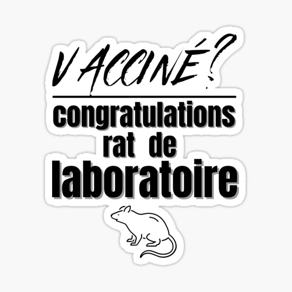 "vaccinated? lab rat congratulation" Sticker for Sale by leadaquarius56 ...