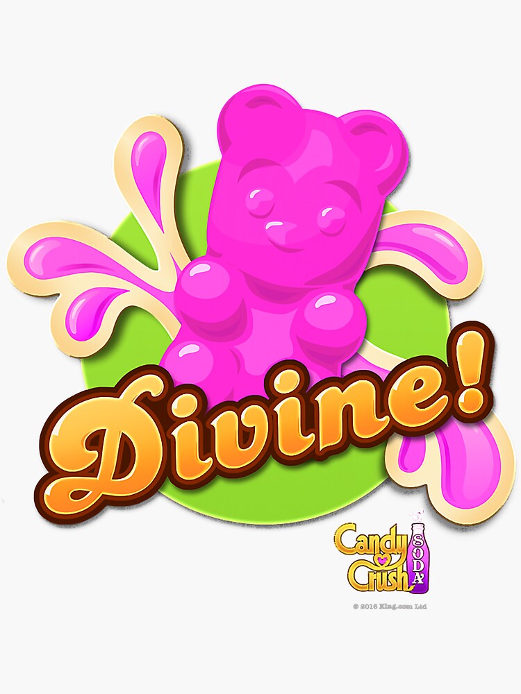 "Candy Crush Soda 'Divine!' " Sticker for Sale by LaurenceKelly | Redbubble