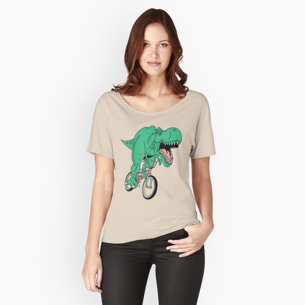 "Dinosaur Riding Bike Bmx T Rex Dino Fixie Bicycle Motocross" Sticker ...