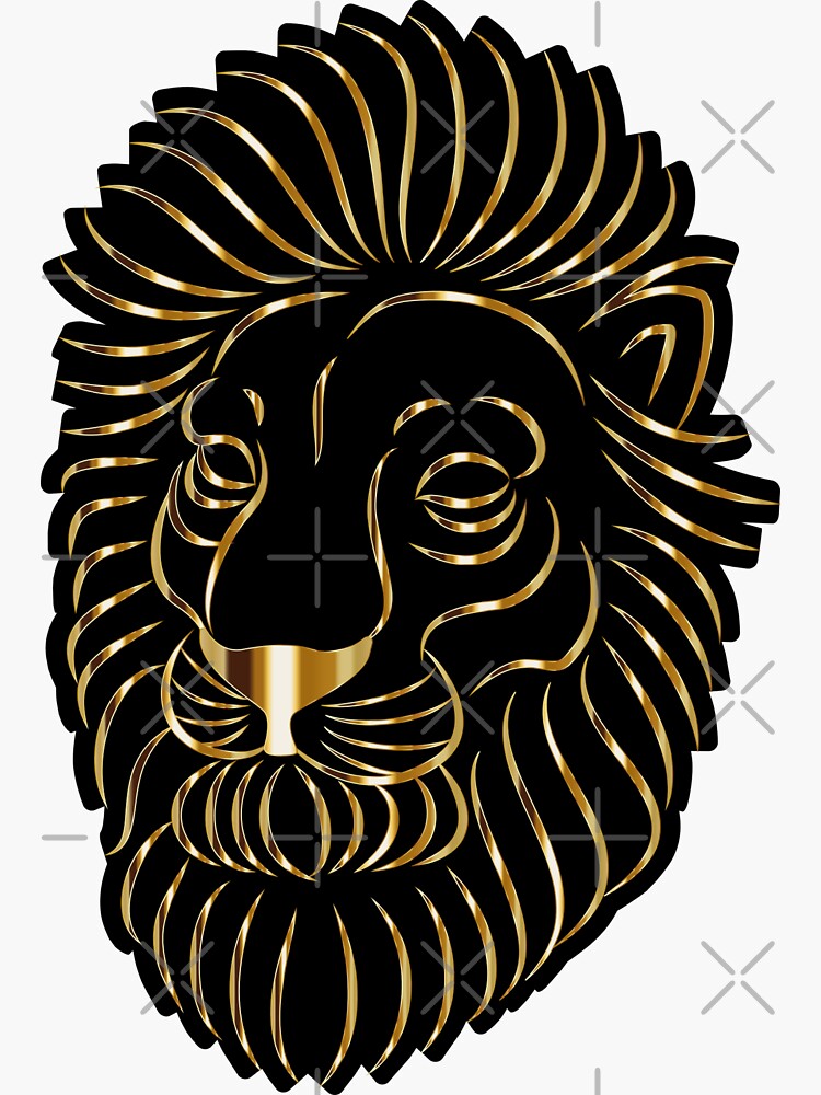 "Black And Gold Lion" Sticker for Sale by Dobsy | Redbubble