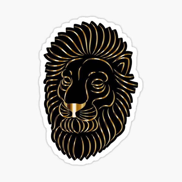 "Black And Gold Lion" Sticker for Sale by Dobsy | Redbubble