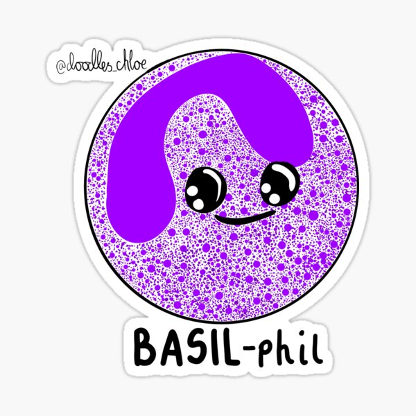 "Basil the Basophil" Sticker by Doodles-Chloe | Redbubble