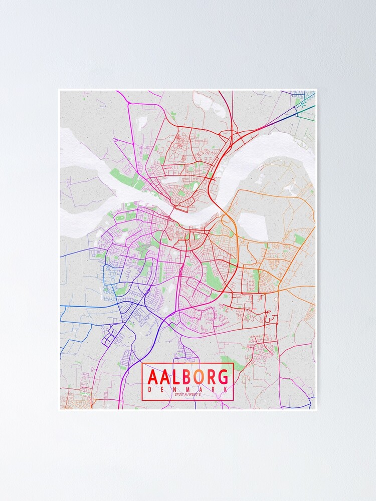 "Aalborg City Map of Denmark - Colorful" Poster by deMAP | Redbubble