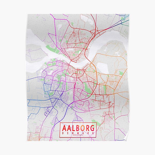 "Aalborg City Map of Denmark - Colorful" Poster by deMAP | Redbubble