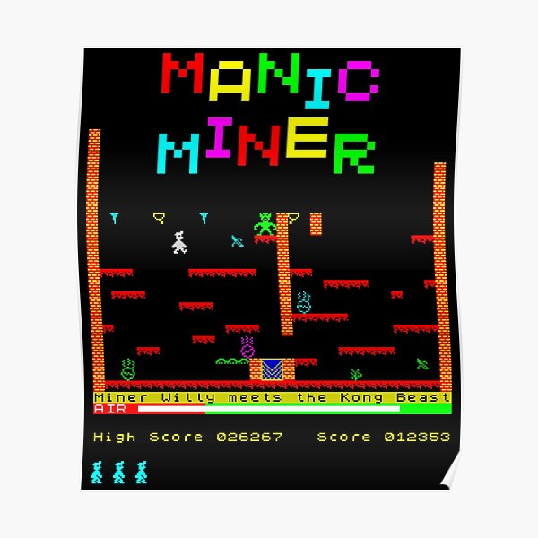 "Mod. 1 Arcade Manic Miner Jet Set Willy Video Game" Poster by ...