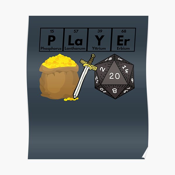 "Periodic Table|tabletop gamer|RPG" Poster for Sale by ffpotaters1996 ...