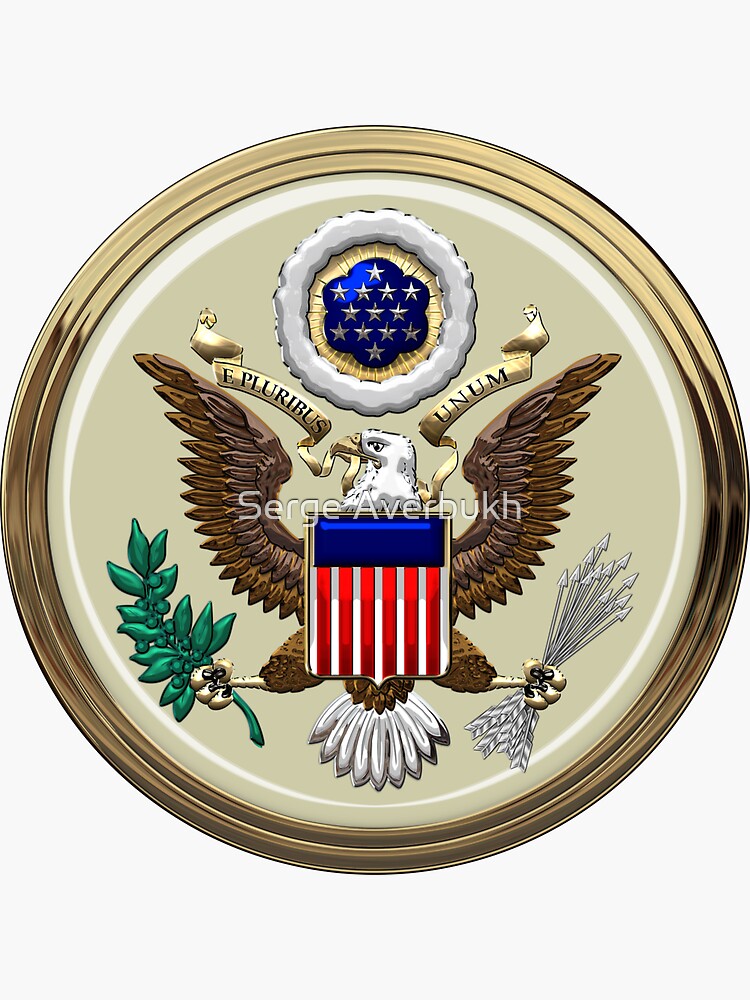 "U.S.A. - The Great Seal over American Flag" Sticker for Sale by ...