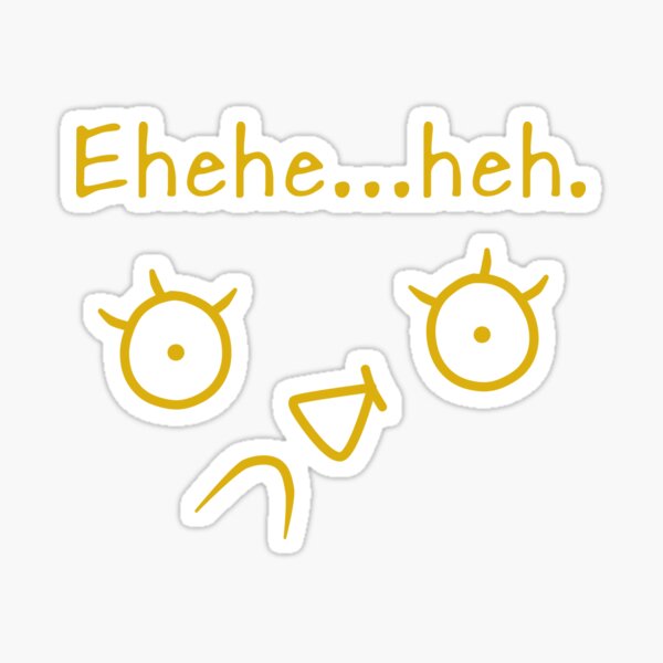 "Funny Anime Chibi Smirk Yellow" Sticker for Sale by yuuka18 | Redbubble
