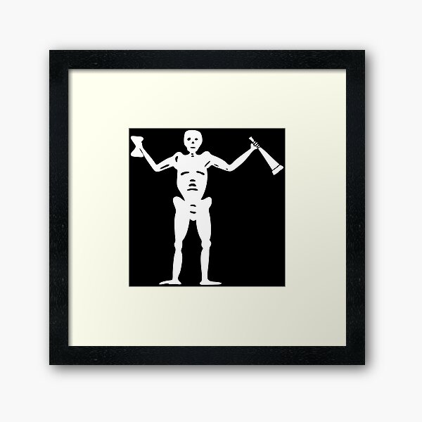 "Samuel Black Sam Bellamy - Pirate Flag 2" Framed Art Print for Sale by ...