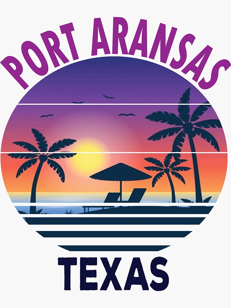 " Retro Cool Vintage Port Aransas Texas Sunset Beach,Port Aransas Texas ...