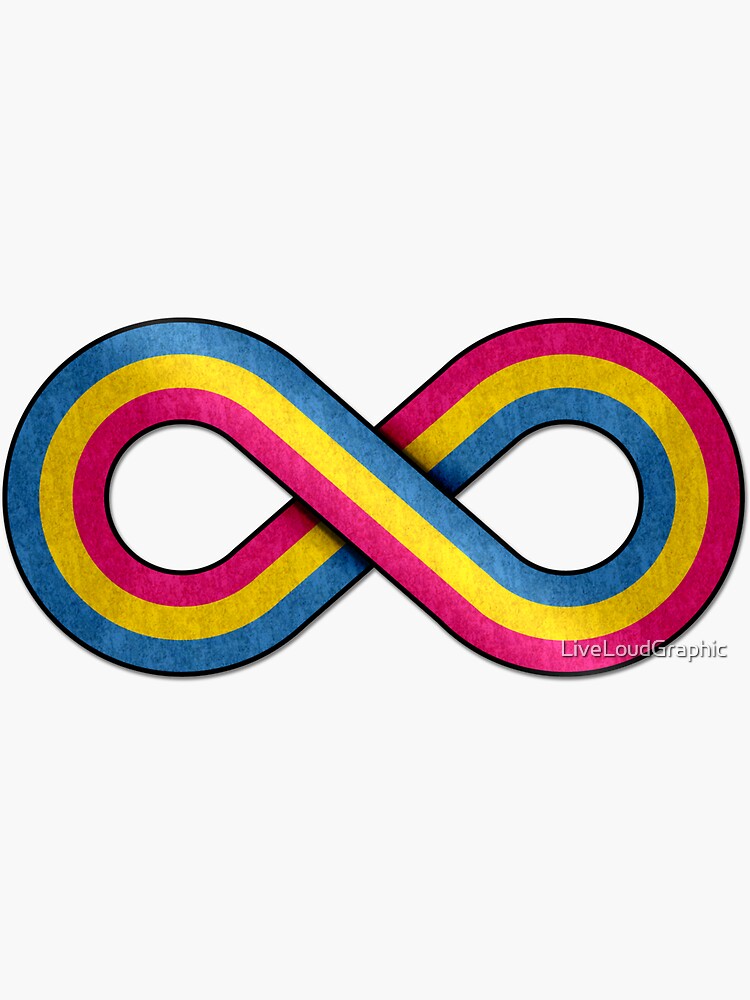"Large Infinity Vector Symbol Striped with Pansexual Pride Flag ...
