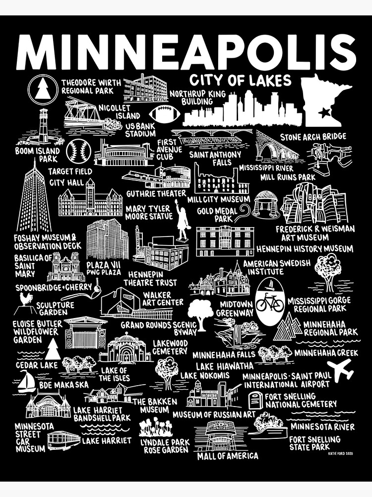 "Minneapolis Map " Poster by fiberandgloss | Redbubble