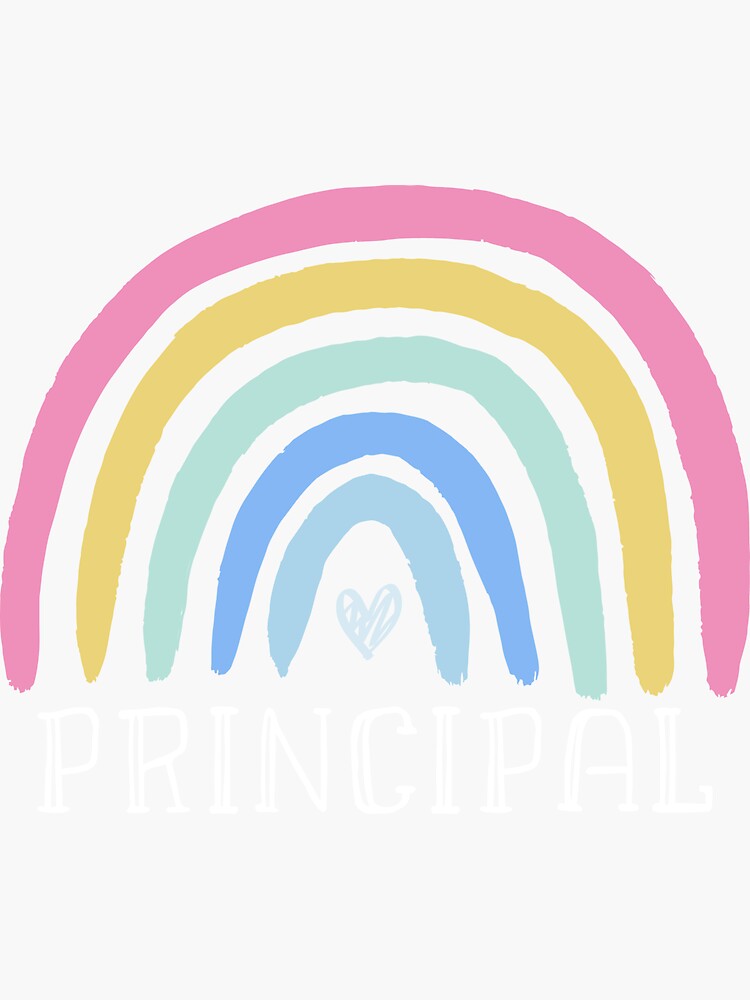 "Principal Rainbow cute Back To School Elementary Principal" Sticker ...