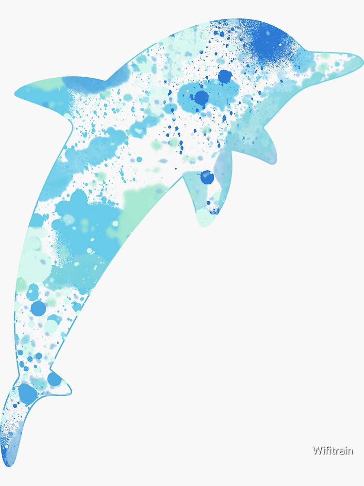 "Dolphin Paint Splatter" Sticker for Sale by Wifitrain | Redbubble