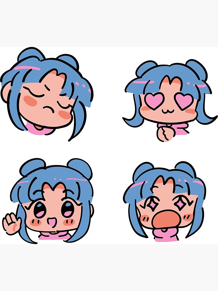 "Kawaii gamer girl aesthetic discord emote icons " Art Print for Sale ...