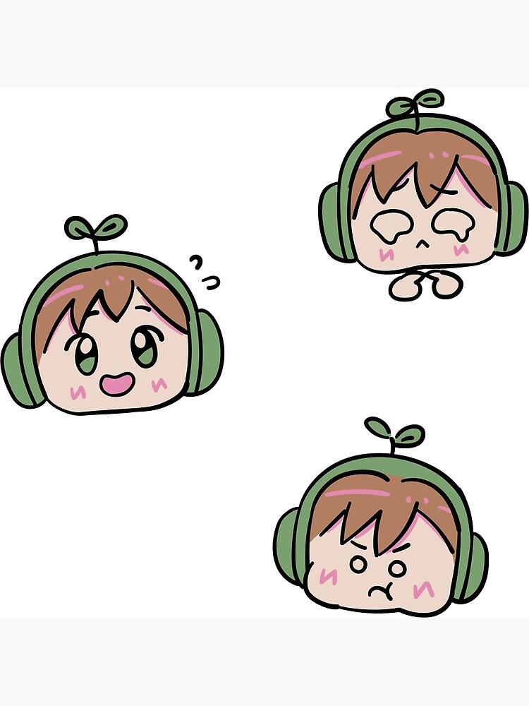 "Kawaii gamer girl aesthetic with plant headphones discord emote icons ...