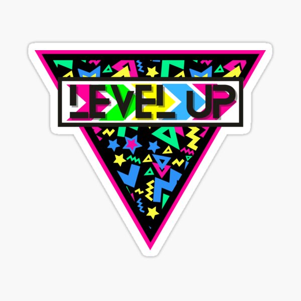 "NEON LEVEL UP" Sticker for Sale by TSPdesignstudio | Redbubble