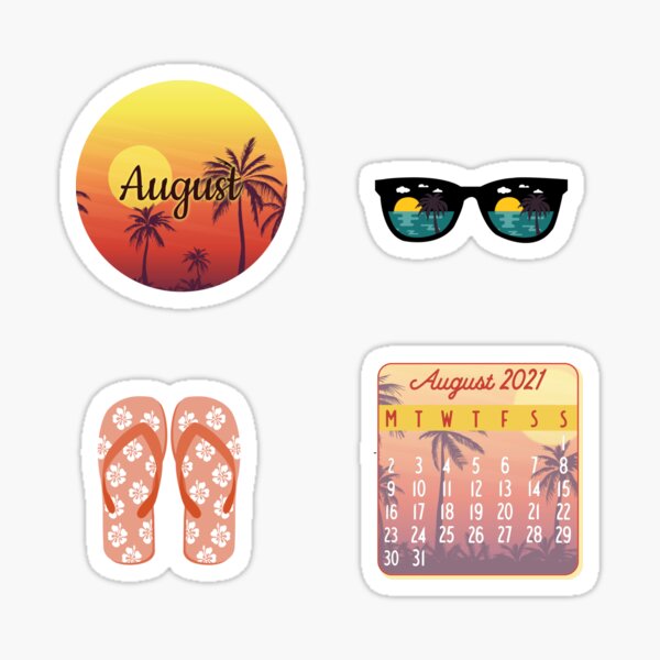 Pegatina «Calendario y diseño mensual de agosto - para revistas» de ...