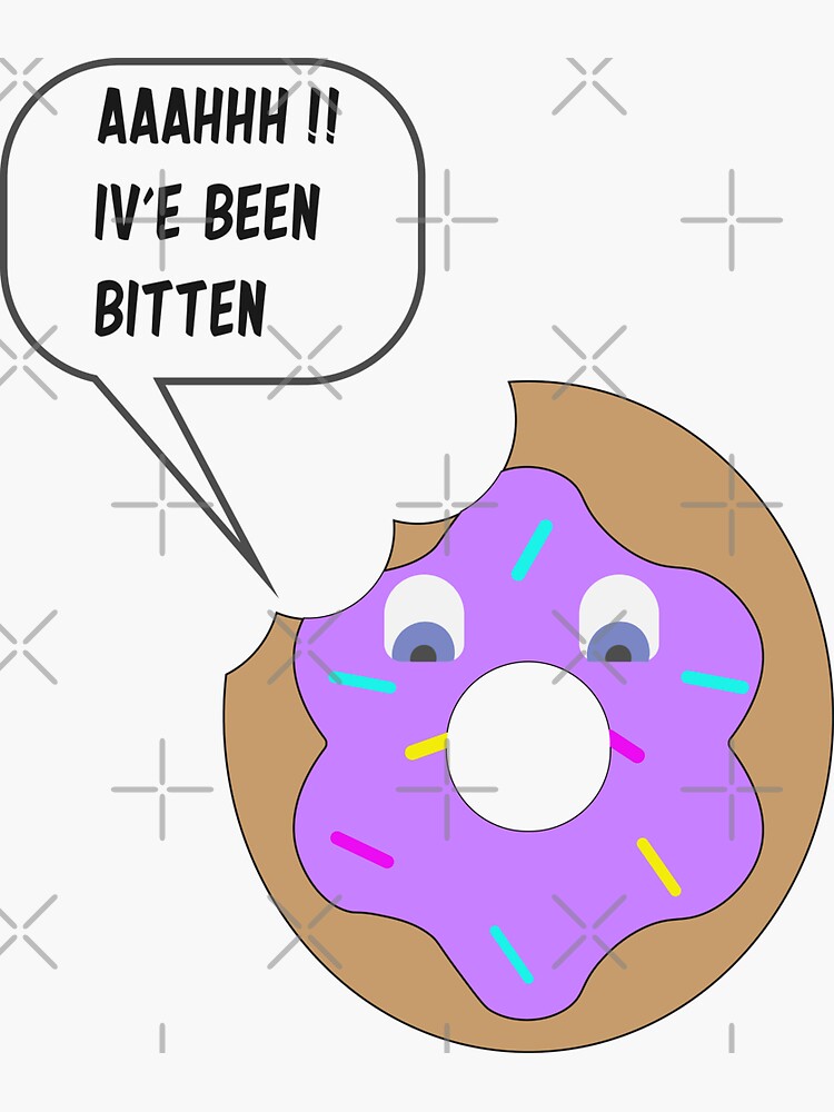 "Donut Bite" Sticker for Sale by designsbyesrael | Redbubble