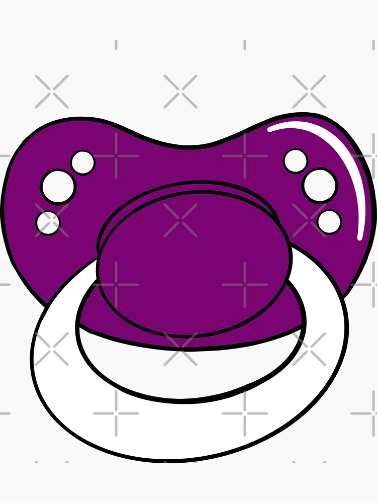 "Paci no tip - Purple" Sticker for Sale by DiaperedFancy | Redbubble